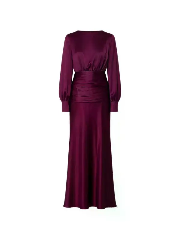 NICHOLAS Ruched Open-back Gown - Purple