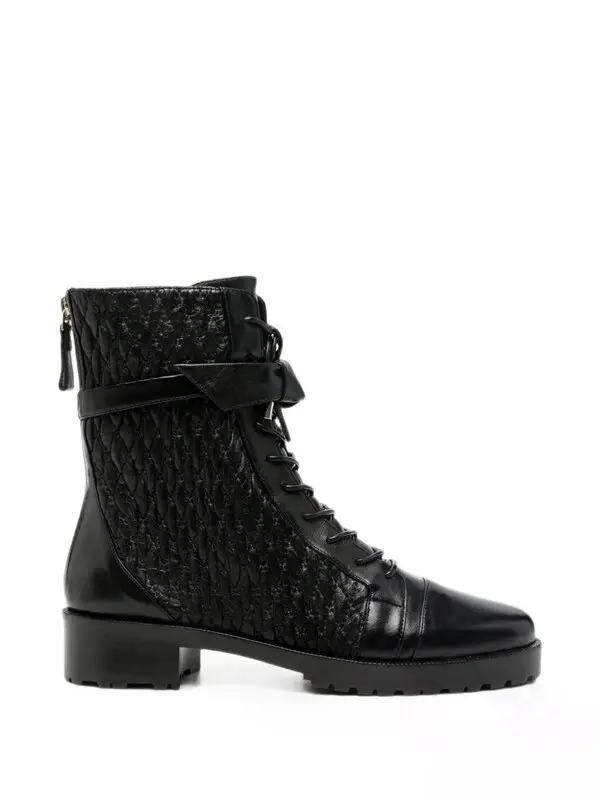 ALEXANDRE BIRMAN Clarita Quilted Combat Boots - Black