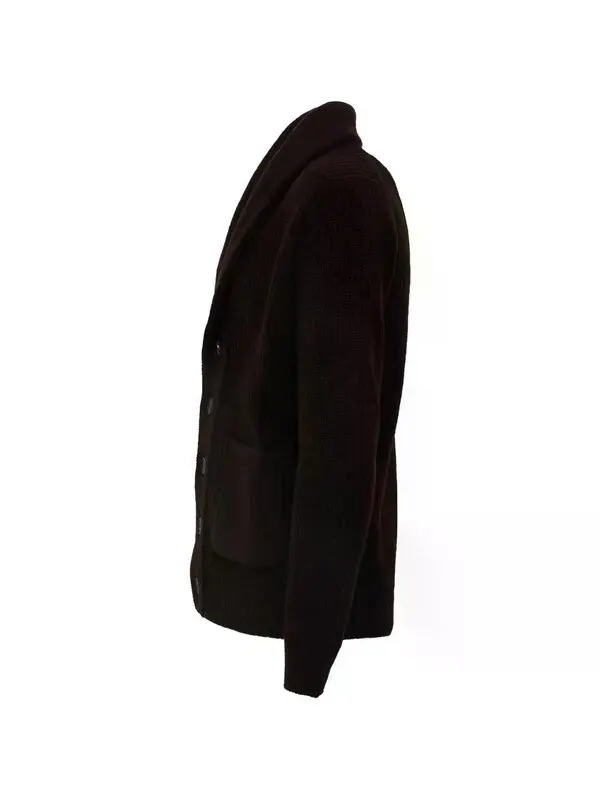 FILIPPO DE LAURENTIIS Shawl-collar Ribbed-knit Cardigan