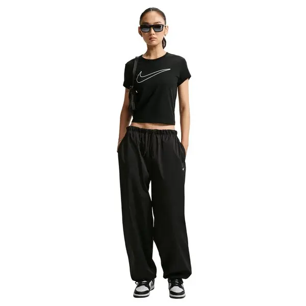 Nike Solid Round Neck Cotton T-shirt Asia Sizing 'black