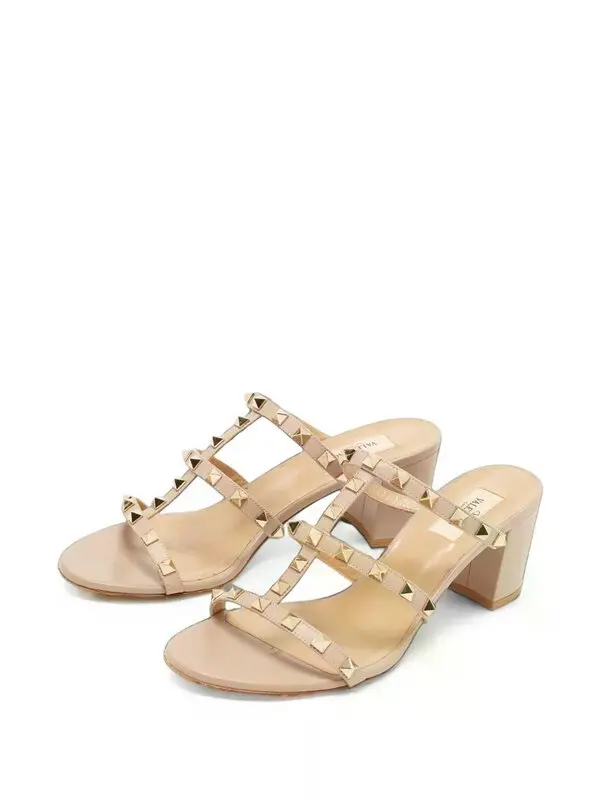 Valentino Garavani Rockstud Block Heel Leather Sandals - Pink
