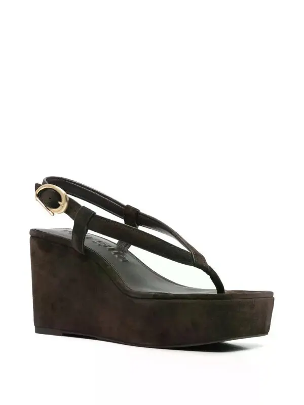 Cult Gaia Shae Wedge Sandals - Brown