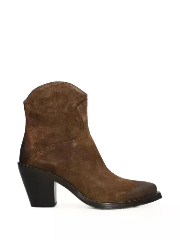 Ash Judy Suede Cowboy Boots - Brown