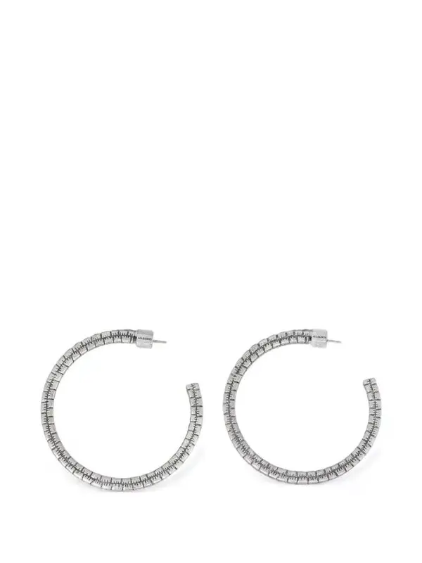 ALLSAINTS Engraved Hoop Earrings - Silver