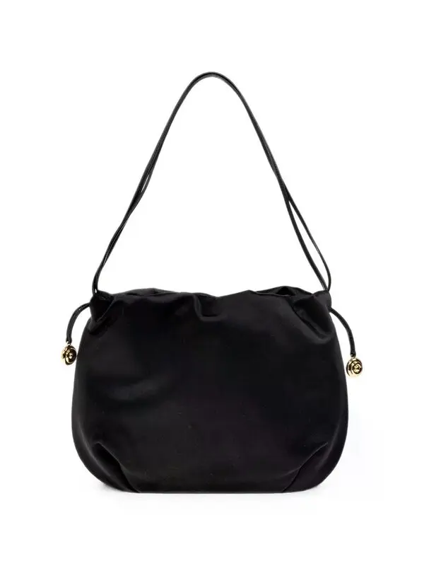 LIFFNER Satin Drawstring Shoulder Bag - Black
