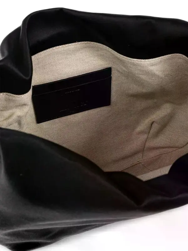LIFFNER Satin Drawstring Shoulder Bag - Black
