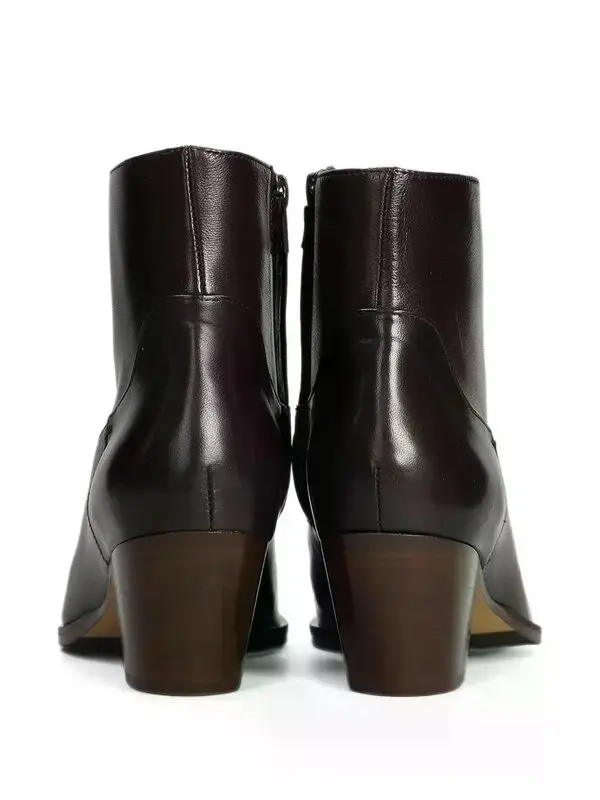 MARA BINI Pointed-toe Leather Ankle Boots - Brown