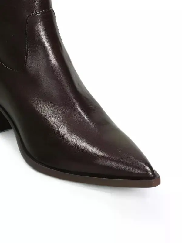 MARA BINI Pointed-toe Leather Ankle Boots - Brown