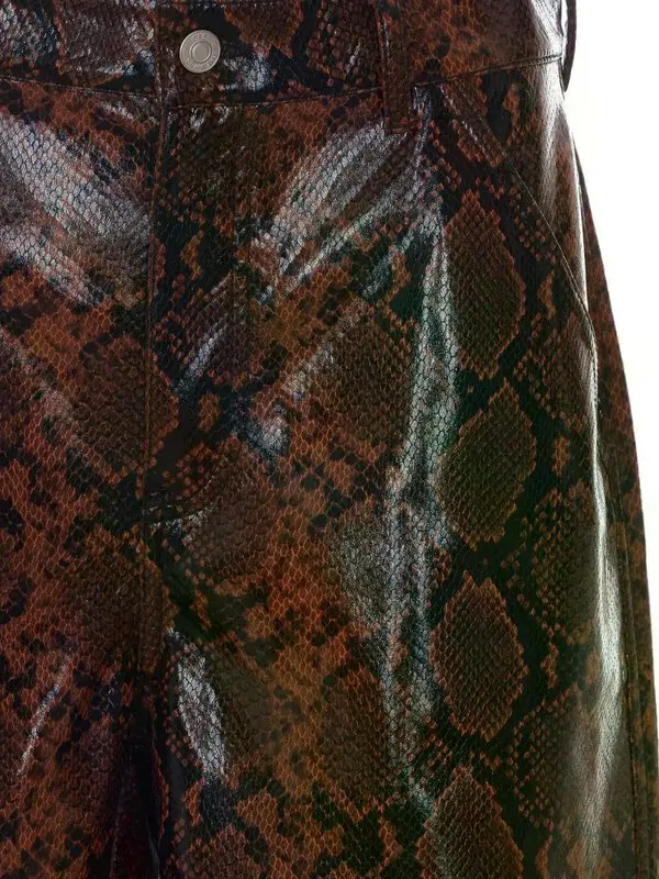 DES_PHEMMES Python-print Trousers - Brown