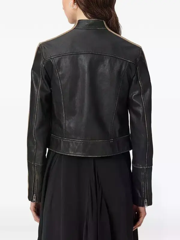 ALLSAINTS Tiggy Side-stripe Leather Jacket