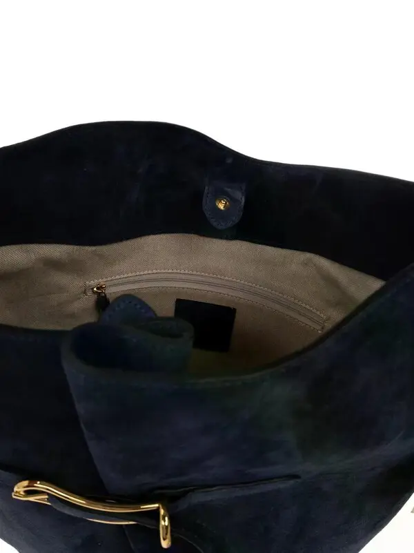 LIFFNER Large Suede Buckle-detail Bucket Bag - Blue