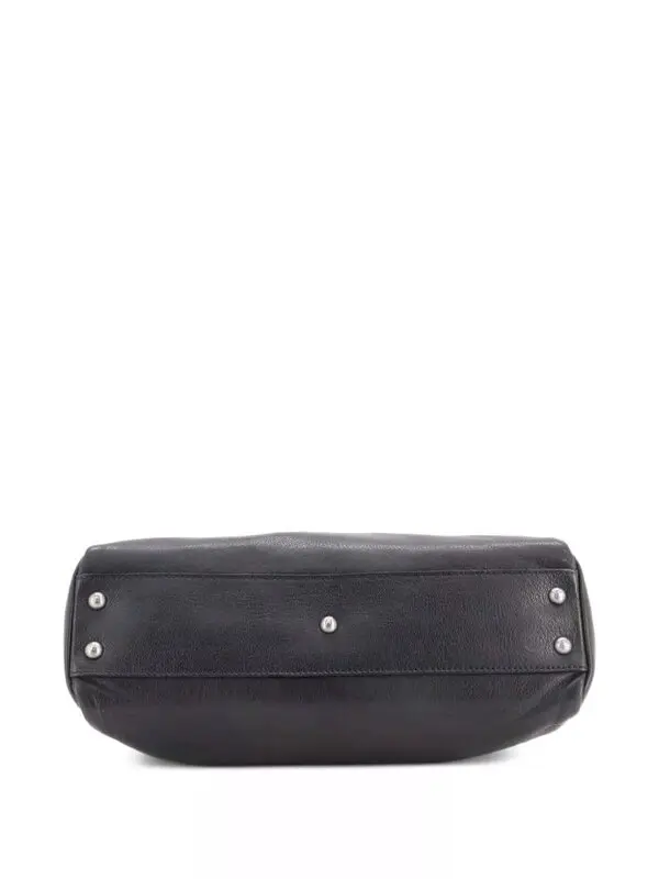 Fendi Peekaboo Bag Soft Leather Regular Shoulder Bag - Black