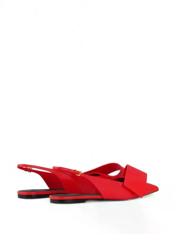 Givenchy Twisted Ribbon Flat Slingbacks In Leather - Red