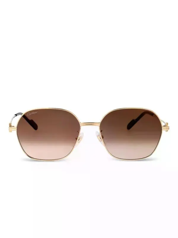 Cartier Geometric-frame Sunglasses - Gold