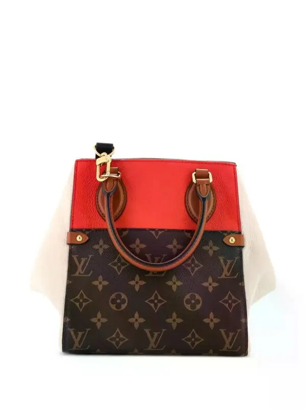 LOUIS VUITTON Fold Tote Monogram Canvas And Leather Pm Satchel - Brown