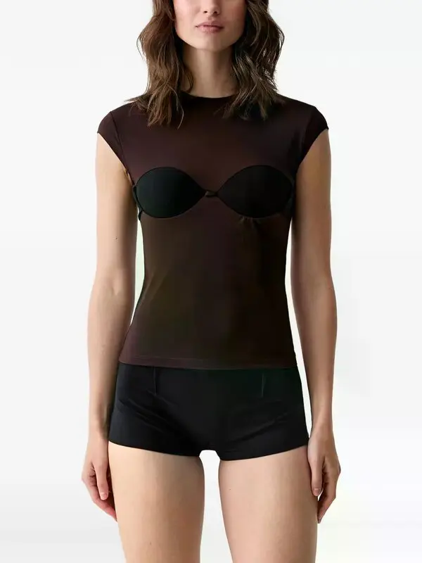 MAISON MARGIELA Bra-overlay Cap-sleeve Top