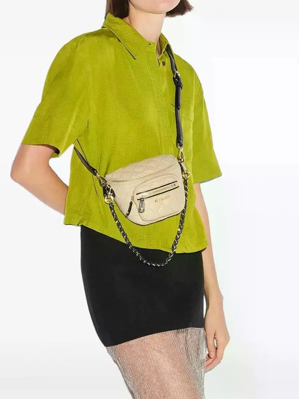 Mz Wallace Micro Crosby Quilted Cross Body Bag - Neutrals