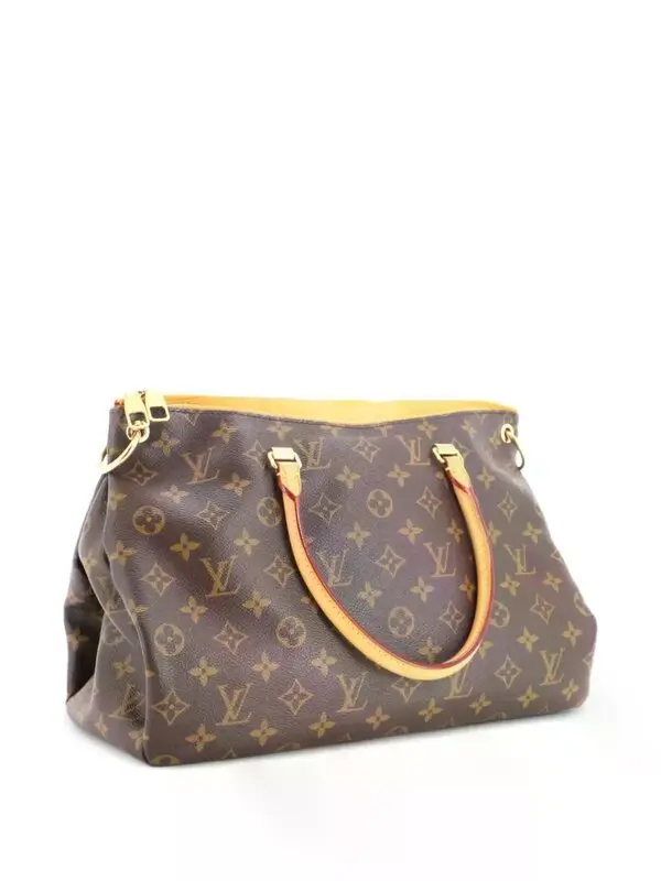 LOUIS VUITTON Pallas Tote Monogram Canvas With Leather Shoulder Bag - Brown