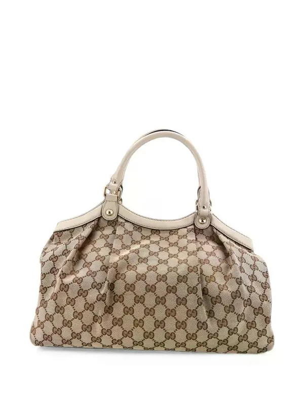 Gucci Sukey Gg Canvas With Leather Medium Tote Bag - Neutrals