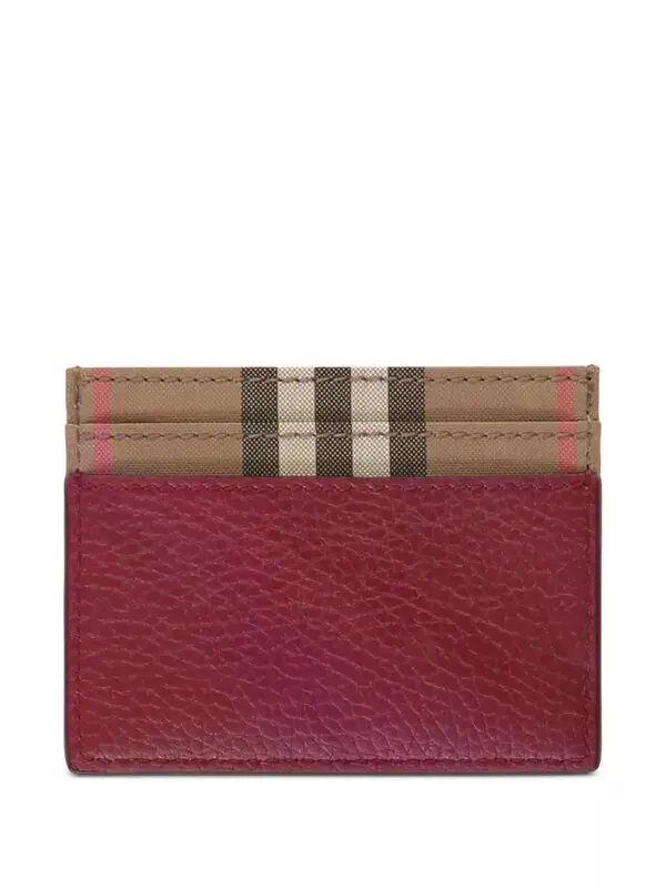 Burberry Vintage Check Grained Leather Cardholder - Red
