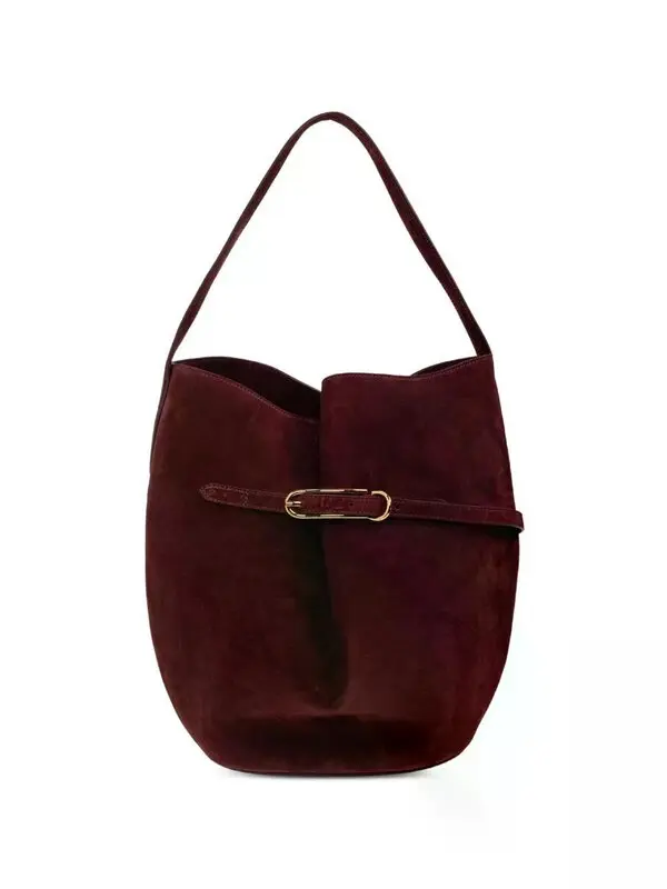 LIFFNER Large Buckle-detail Suede Tote Bag - Red