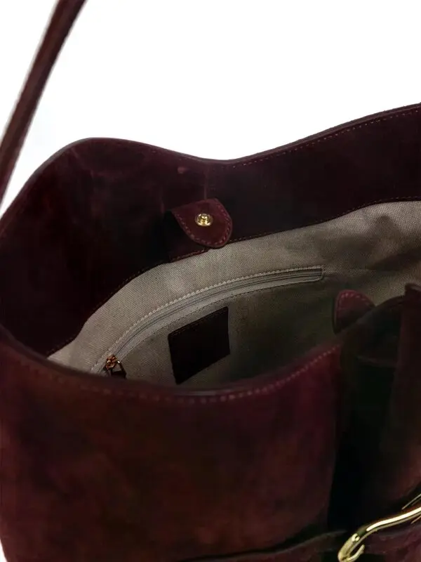 LIFFNER Large Buckle-detail Suede Tote Bag - Red