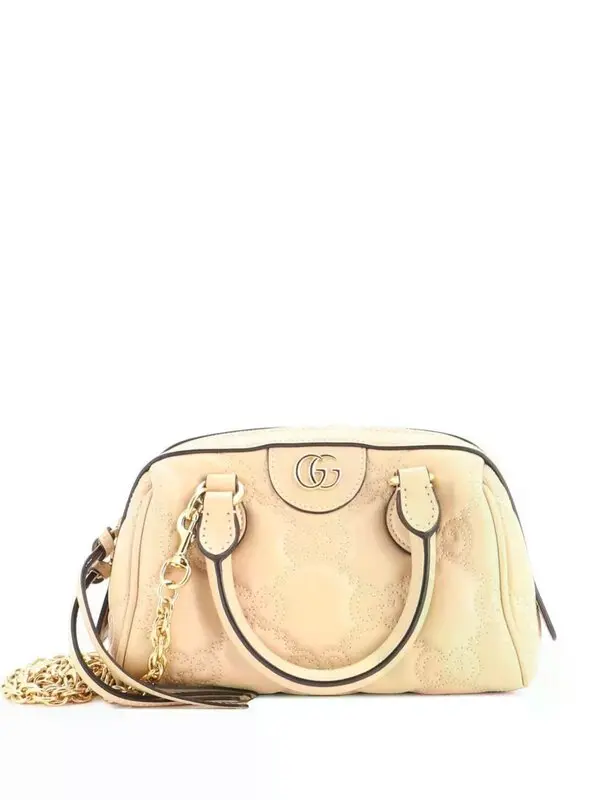 Gucci Ophidia Convertible Boston Top Handle Bag Gg Matelasse Leather Mini Crossbody Bag - Neutrals