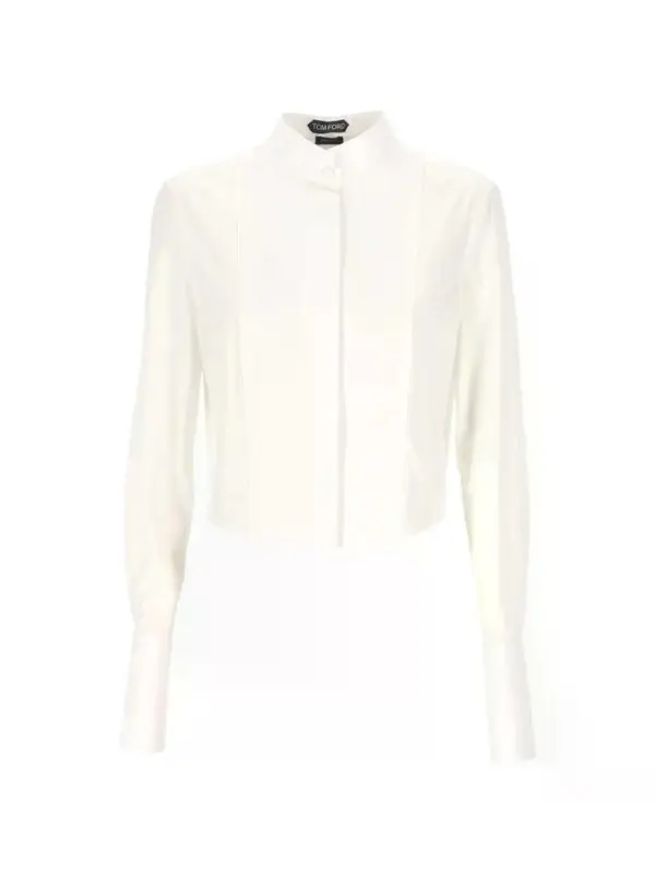 TOM FORD Cropped Open-back Shirt - White