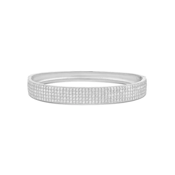 SHYMI Wide Pave Bangle - Silver