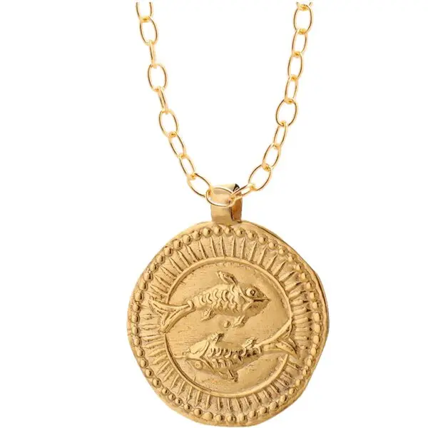GODDESS CHARMS Pisces Zodiac Charm Necklace Set Vermeil - Gold