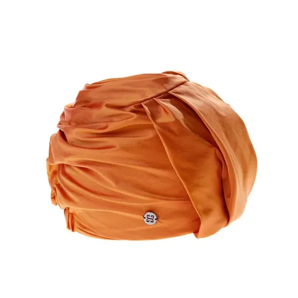 SIBI HATS Madame Sahara Silk Dupioni Turban - Orange