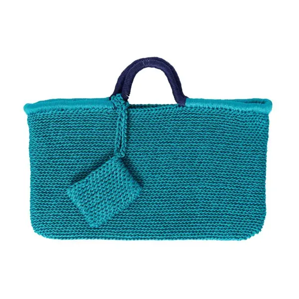 N'ONAT Paros Crochet Bag In Teal - Blue