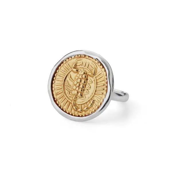 GODDESS CHARMS Gold / Silver Scorpio Zodiac Ring
