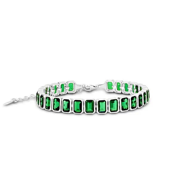 SHYMI Bezel-set Color Emerald Tennis Bracelet - Green