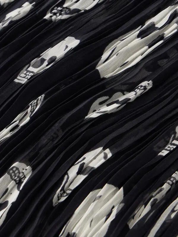 Alexander McQueen Printed Silk-plissé Scarf