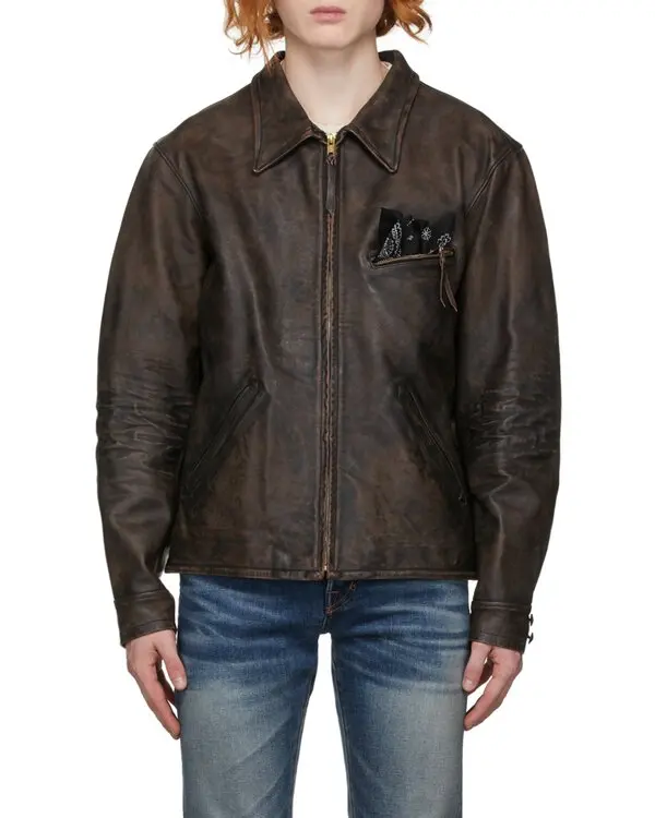 Ralph Lauren Zipped Leather Jacket