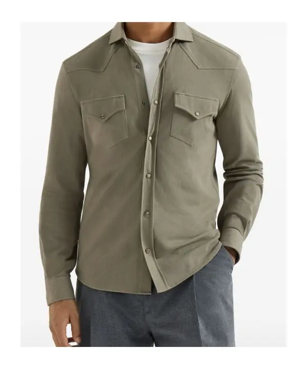 Brunello Cucinelli Cotton Piqué Western Shirt