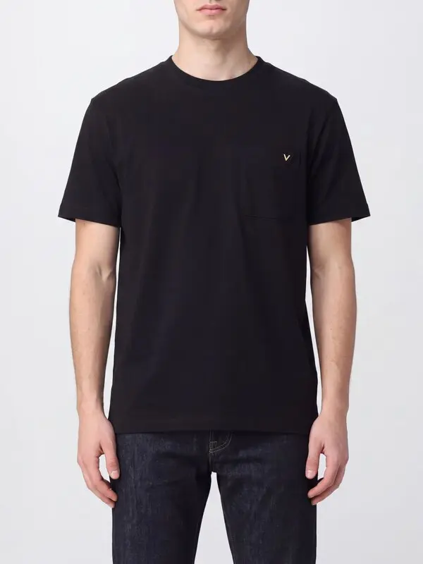 Valentino Garavani Slim Fit Vlogo Signature Cotton Pocket T-shirt - Black
