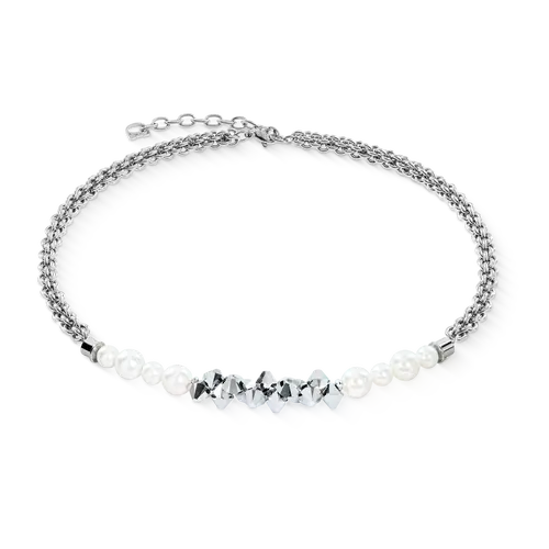 COEUR DE LION Necklace Dancing Crystals - Fusion Silver