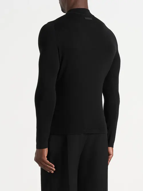 Manière De Voir Kw003 Fitted High Neck Wool Jumper - Black