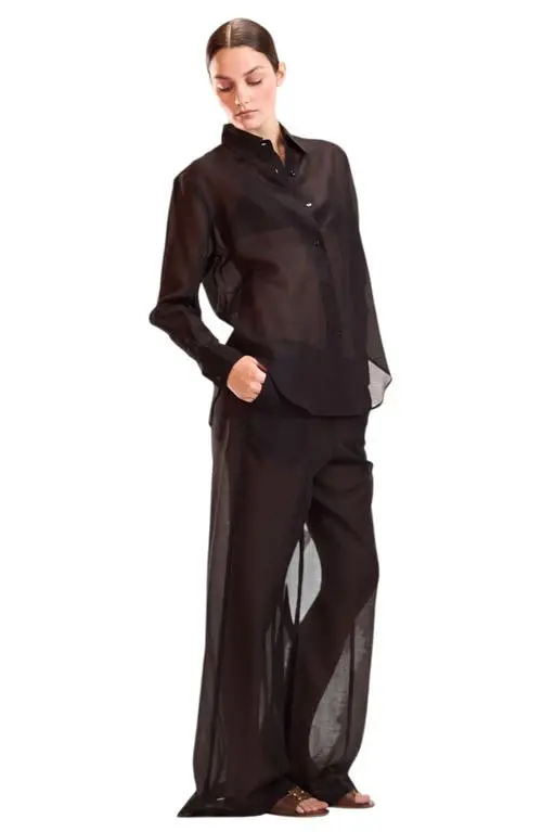 Cynthia Rowley Salina Sheer Pant - Black