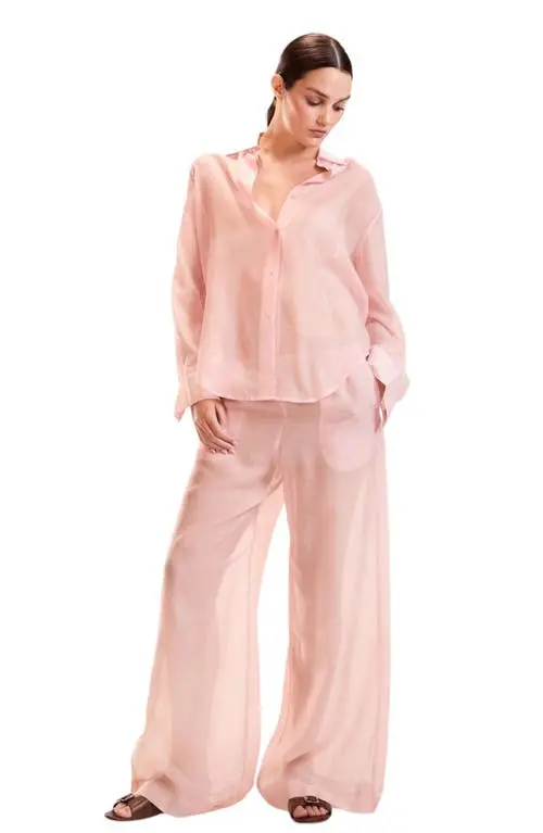 Cynthia Rowley Salina Sheer Pant - Pink