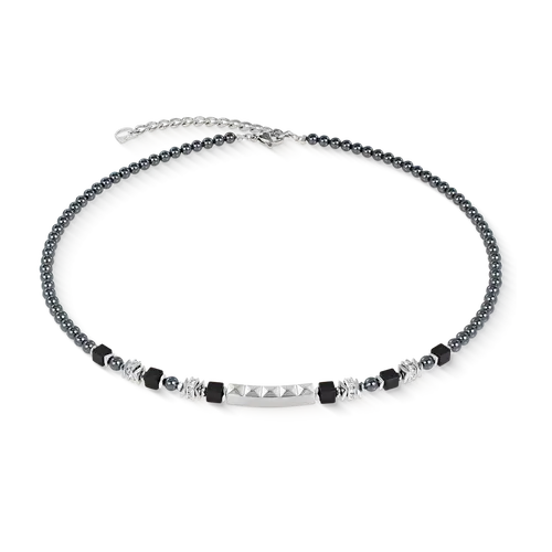 COEUR DE LION Beads & Pearls Spike Necklace - Anthracite