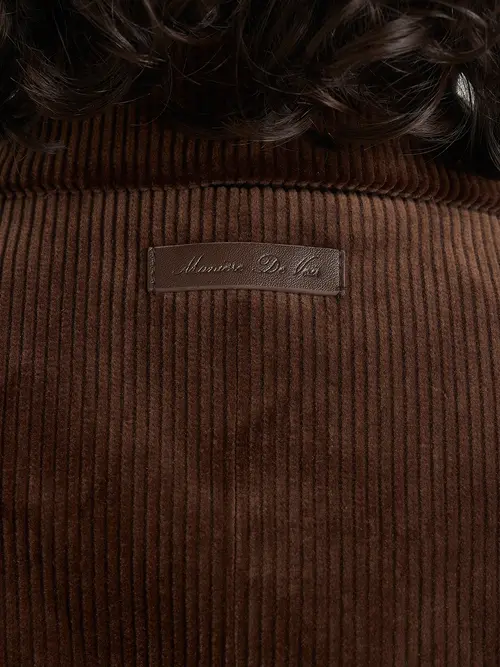 Manière De Voir Nancy Corduroy Cinched Waistcoat With Point Collar
