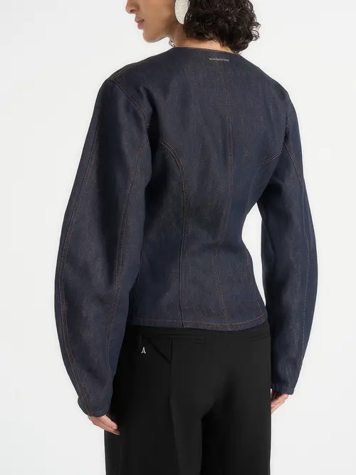 Manière De Voir Aya Denim Hourglass Jacket - Indigo