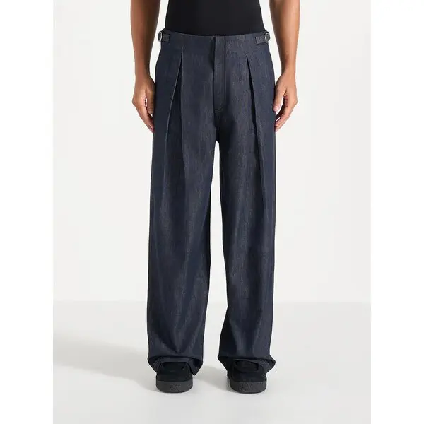 Manière De Voir Lior Box Pleat Wide Leg Denim Jeans