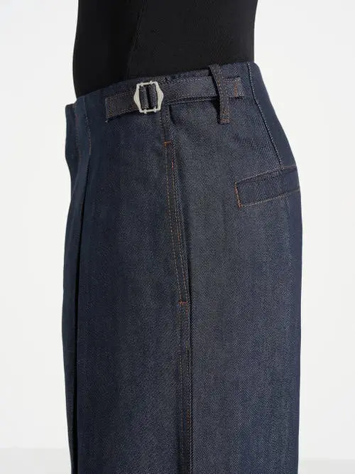 Manière De Voir Lior Box Pleat Wide Leg Denim Jeans