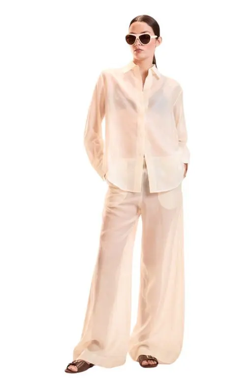 Cynthia Rowley Salina Sheer Shirt - Ivory
