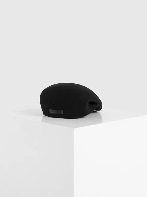 Manière De Voir Amos Wool Flat Cap - Black