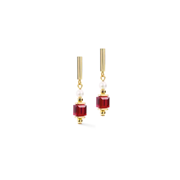 COEUR DE LION Cocktail Pearls Stud Earrings - Ruby